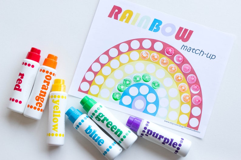 Multi-use Rainbow Color Matching and Sensory Worksheet - Etsy
