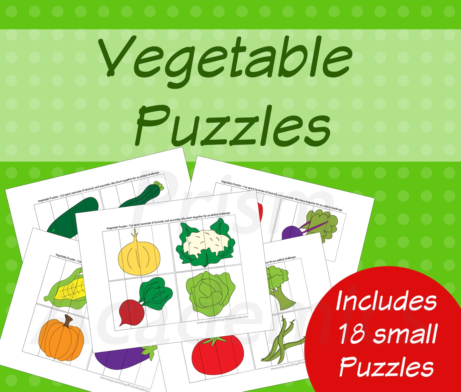 Vegetable Puzzles Instant Download Printable - Etsy
