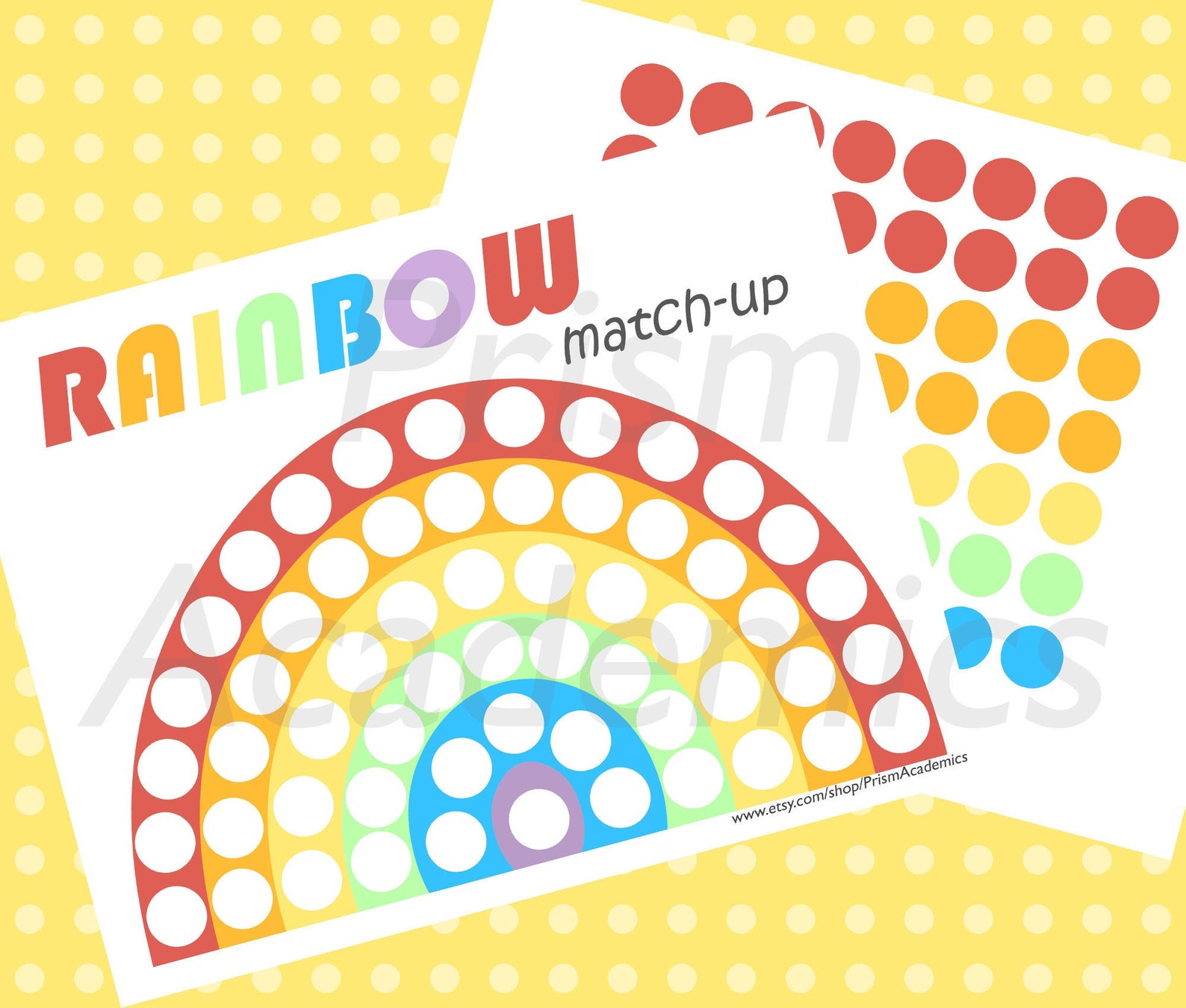 Multi-use Rainbow Color Matching and Sensory Worksheet - Etsy