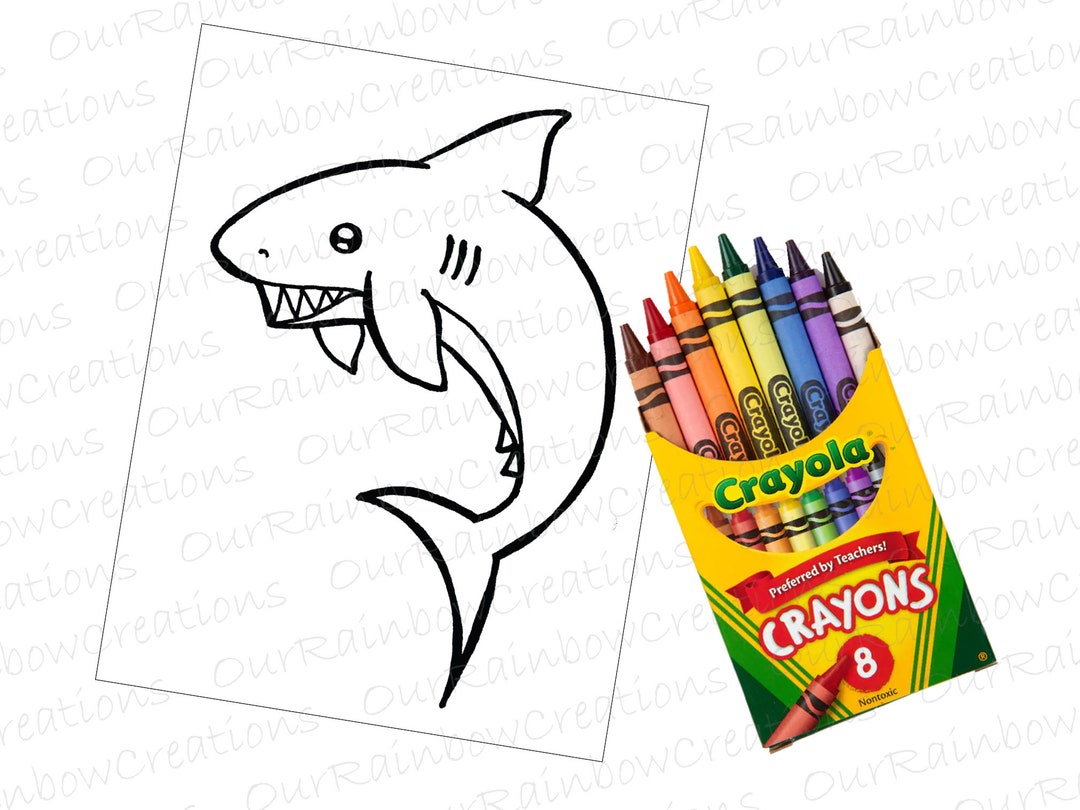 Shark Ocean Animal Coloring Page Instant Download Printable - Etsy