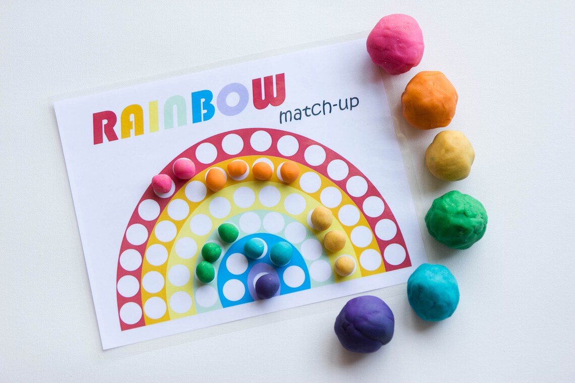 Multi-use Rainbow Color Matching and Sensory Worksheet - Etsy