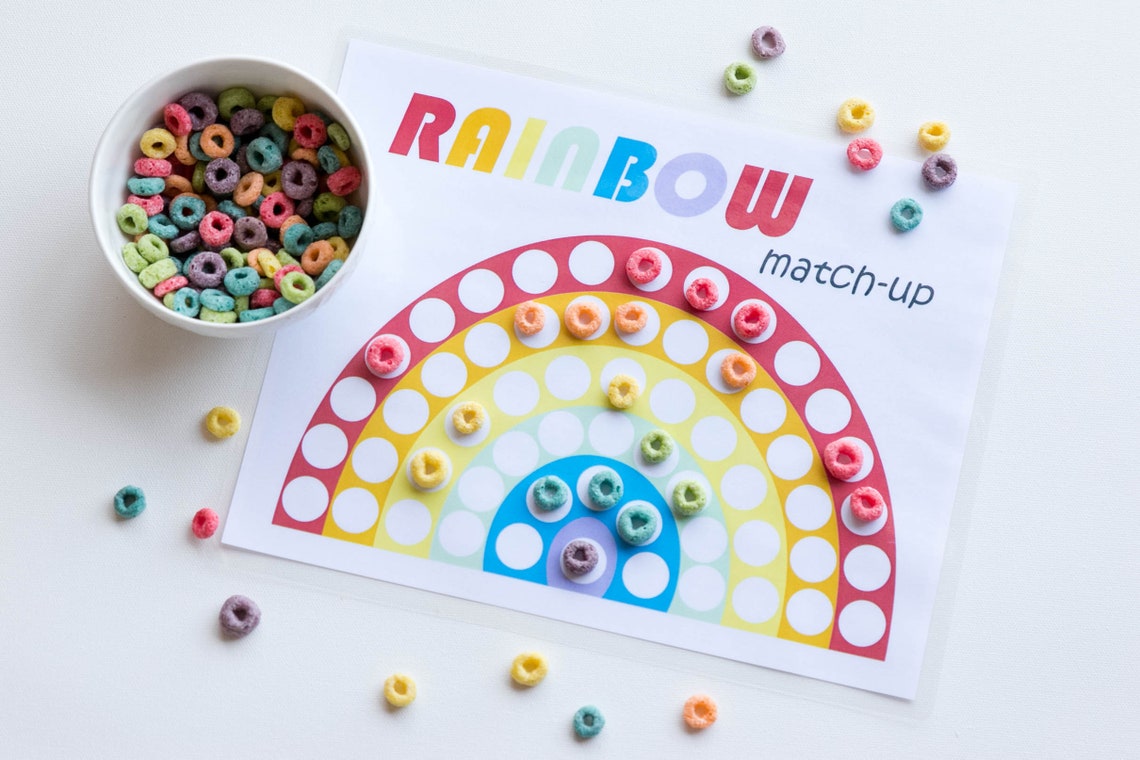 Multi-use Rainbow Color Matching and Sensory Worksheet - Etsy