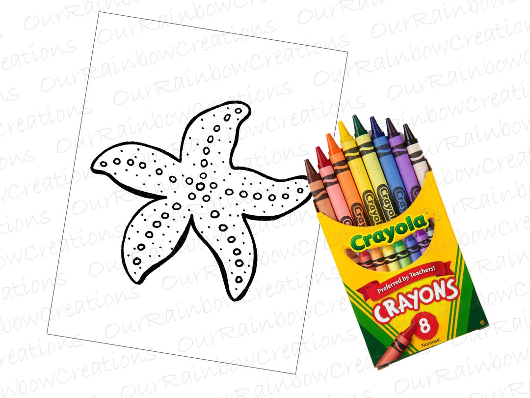 Starfish Ocean Animal Coloring Page Instant Download Printable - Etsy