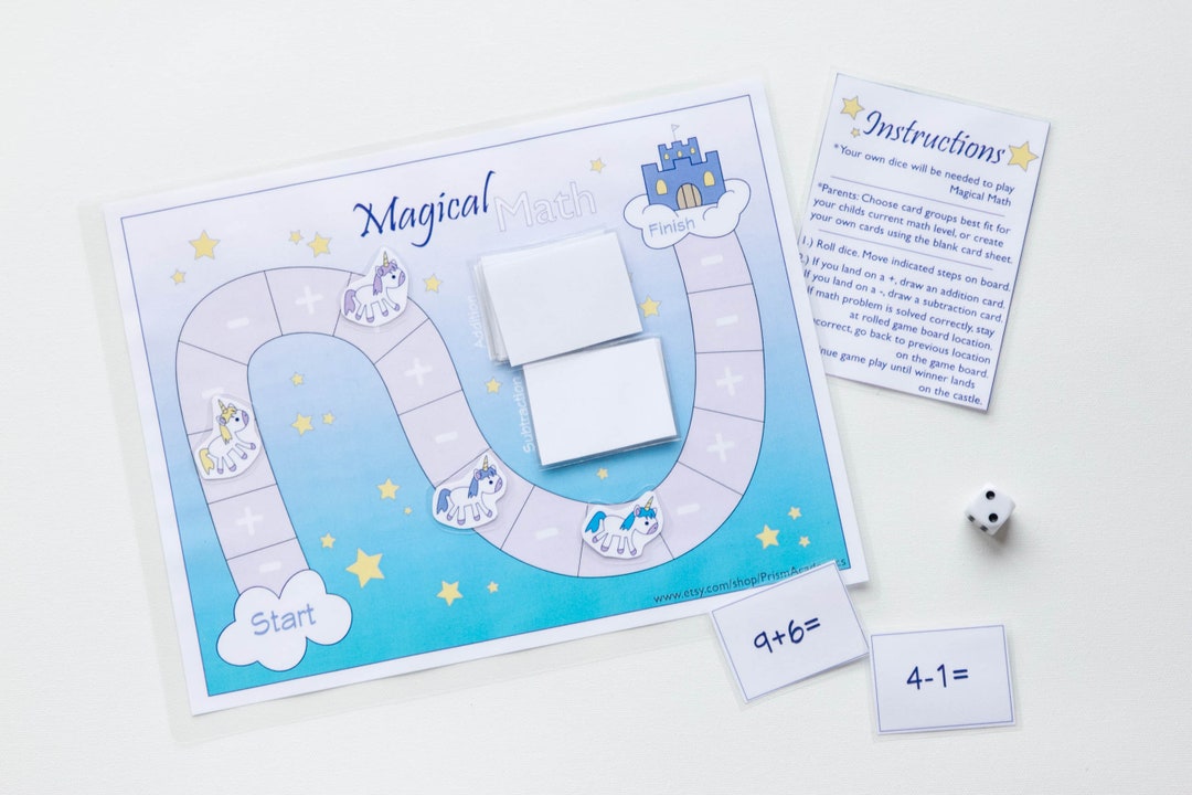Magical Math Unicorn Board Game - Printable Instant Download - Etsy