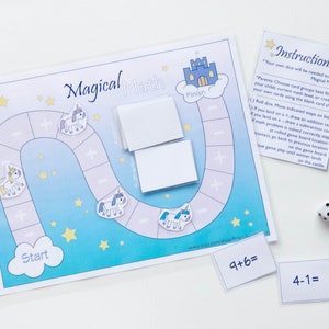 Magical Math Unicorn Board Game - Printable Instant Download - Etsy