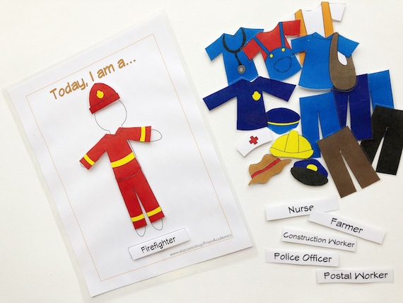 Community Helper Paper Doll Printable Instant Download | Etsy