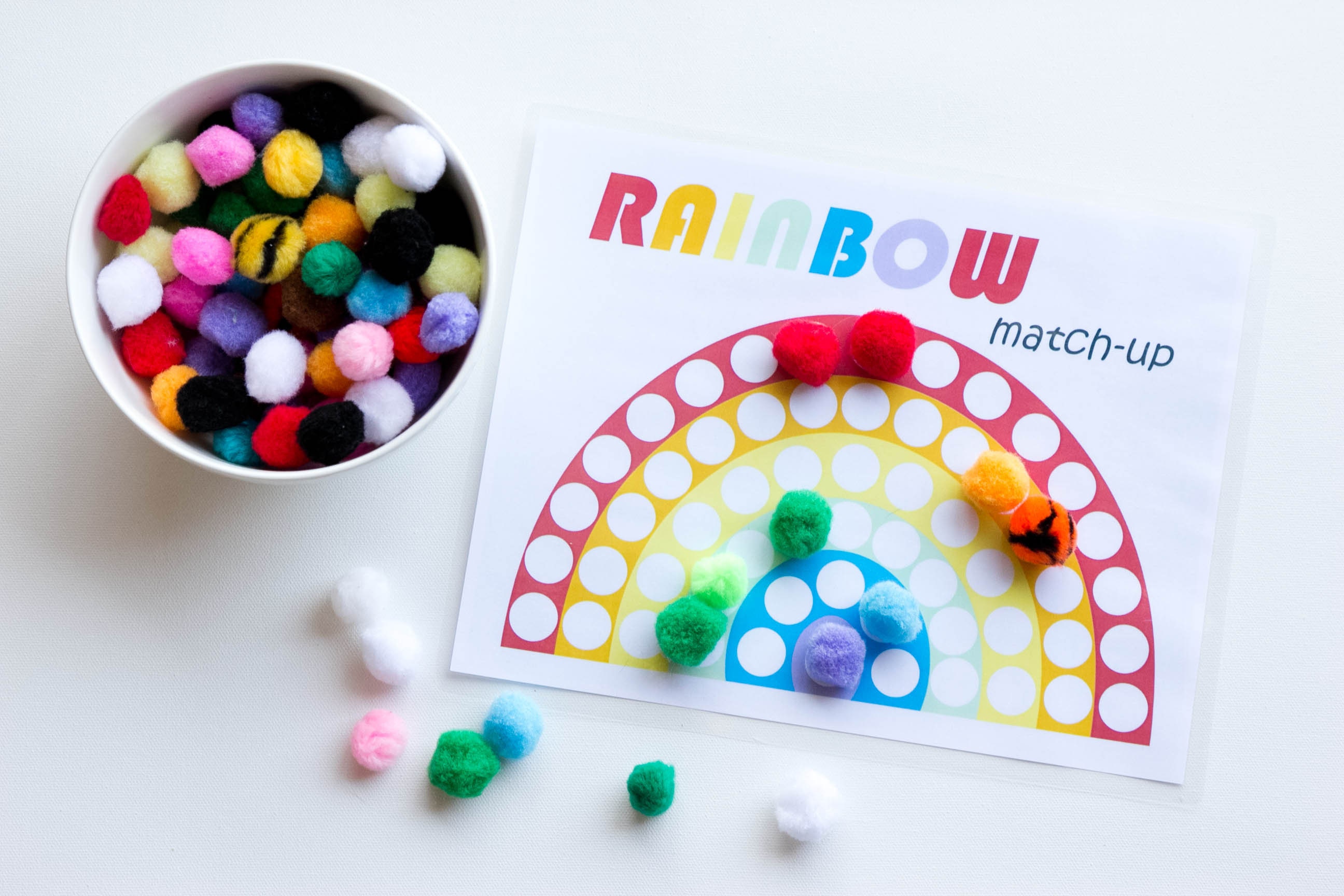 Multi-use Rainbow Color Matching and Sensory Worksheet - Etsy