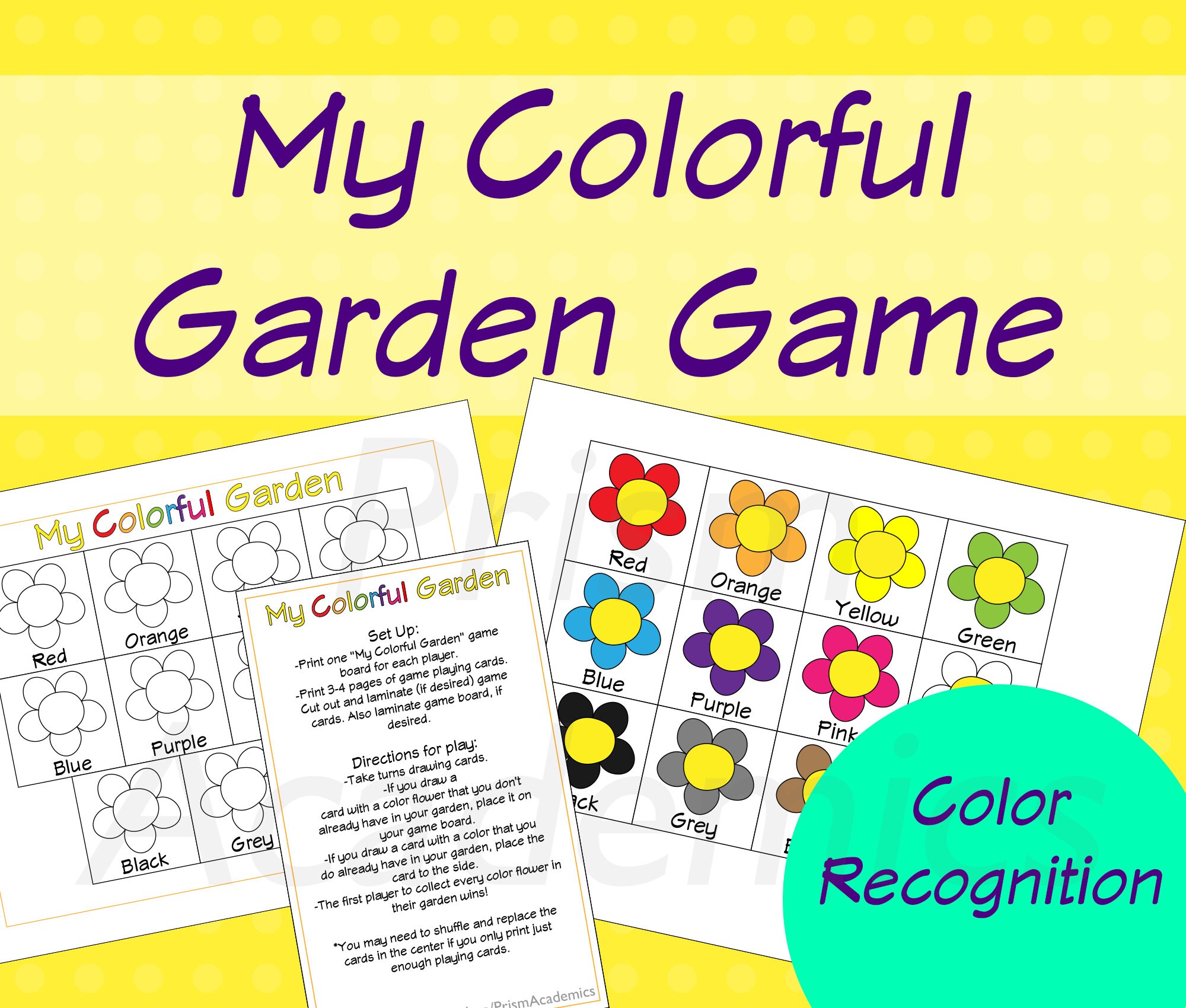 My Colorful Garden Game - Printable - Instant Download - Etsy