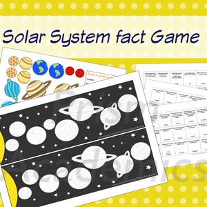 Solar System Fact Game - Educational Game - Instant Download ...