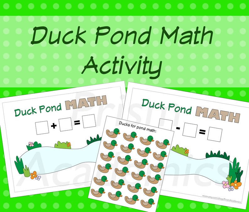 Duck Pond Math Activity - Printable - Instant Download - Etsy