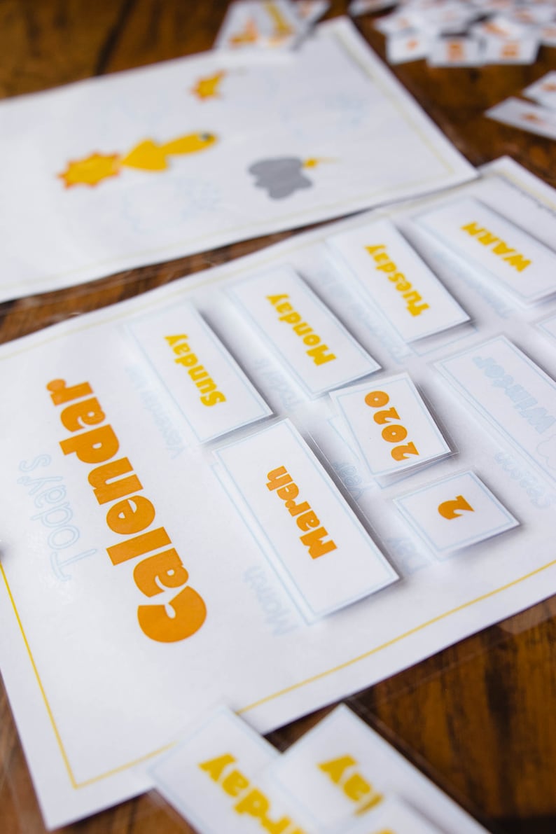 Calendar and Weather Morning Time Instant Printable PDF - Etsy