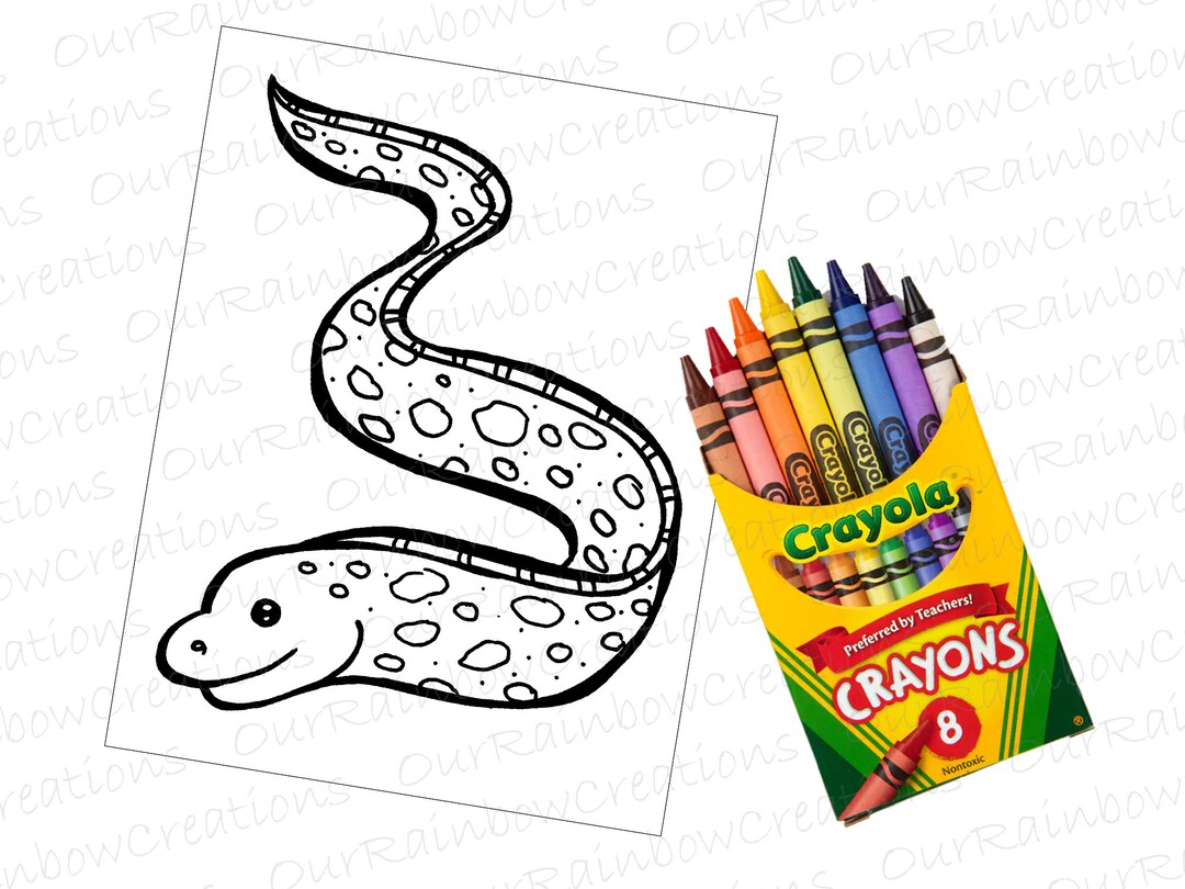 Eel Ocean Animal Coloring Page Instant Download Printable - Etsy