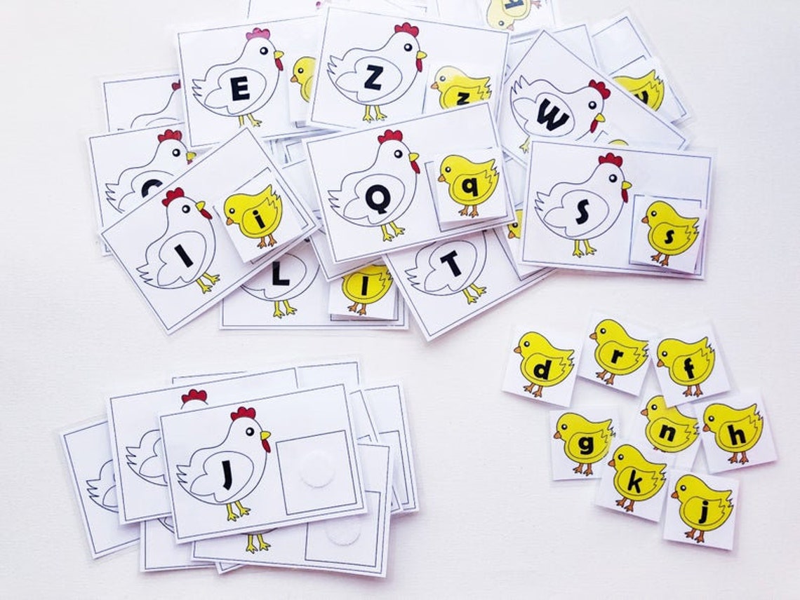 Chicken and Chick Alphabet Match - Instant Download - Printable - Etsy