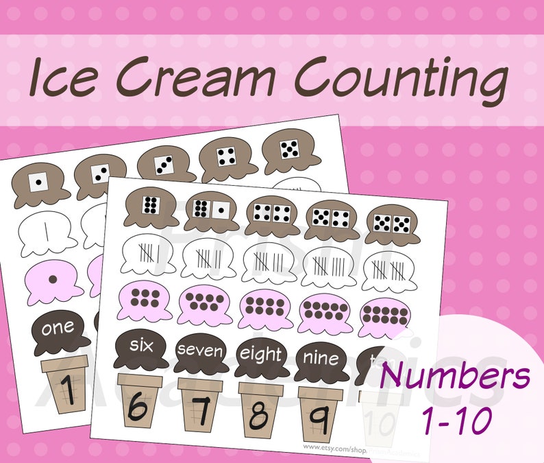 Ice Cream Cone Counting Activity - Instant Download - Printable - Etsy