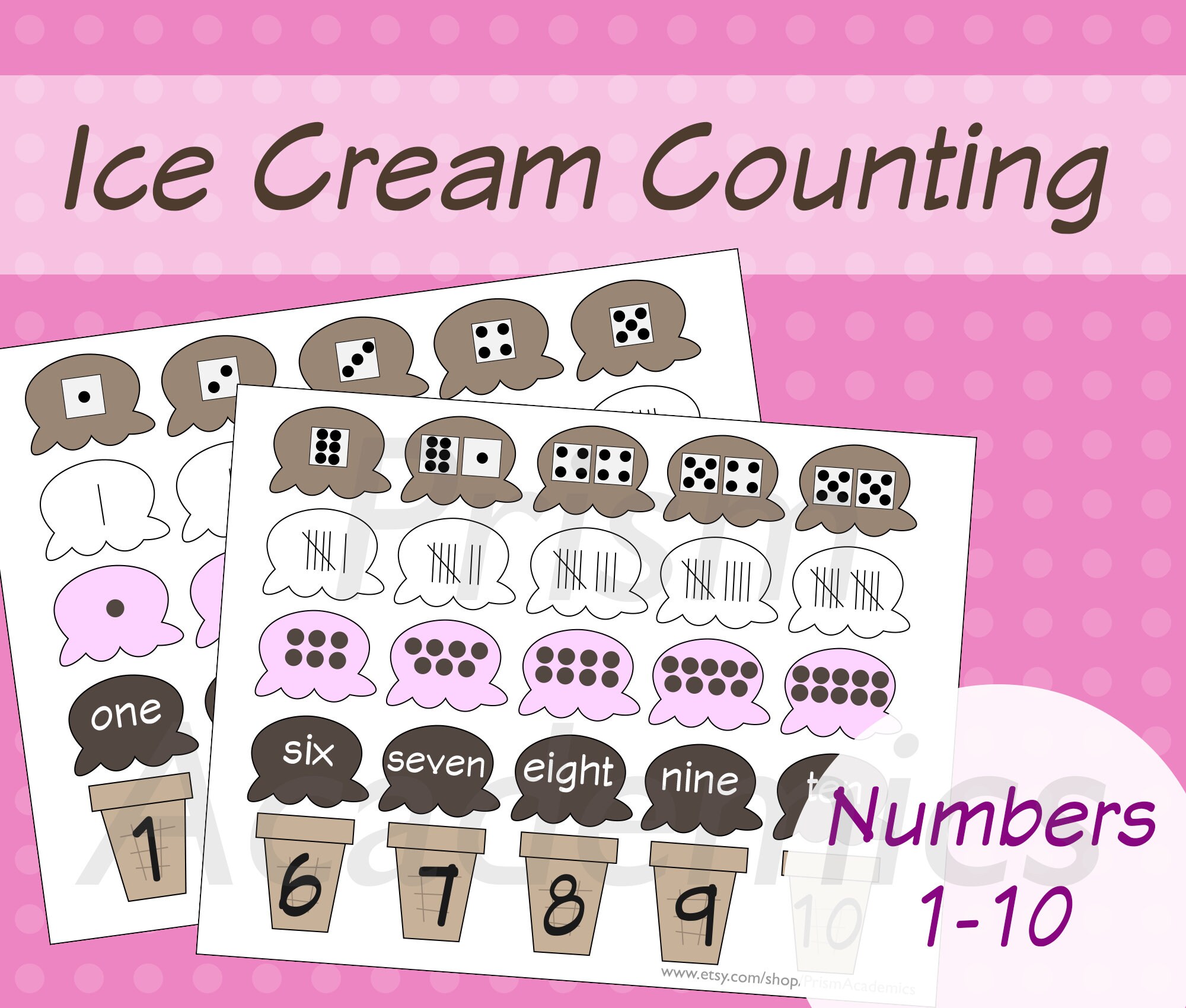Ice Cream Cone Counting Activity Instant Download Printable - Etsy Hong ...