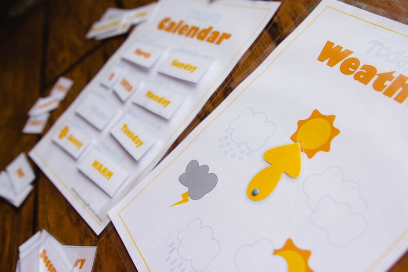 Calendar and Weather Morning Time Instant Printable PDF - Etsy