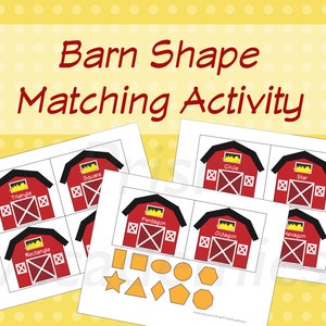Barn Shape Match Activity - Instant Download - Printable - Etsy