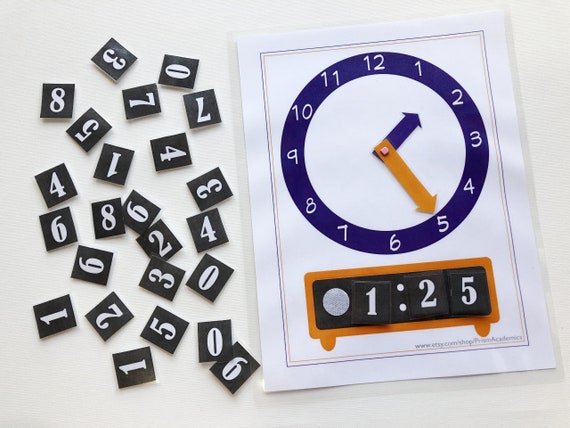 Telling Time Practice Clock Digital Download Printable - Etsy