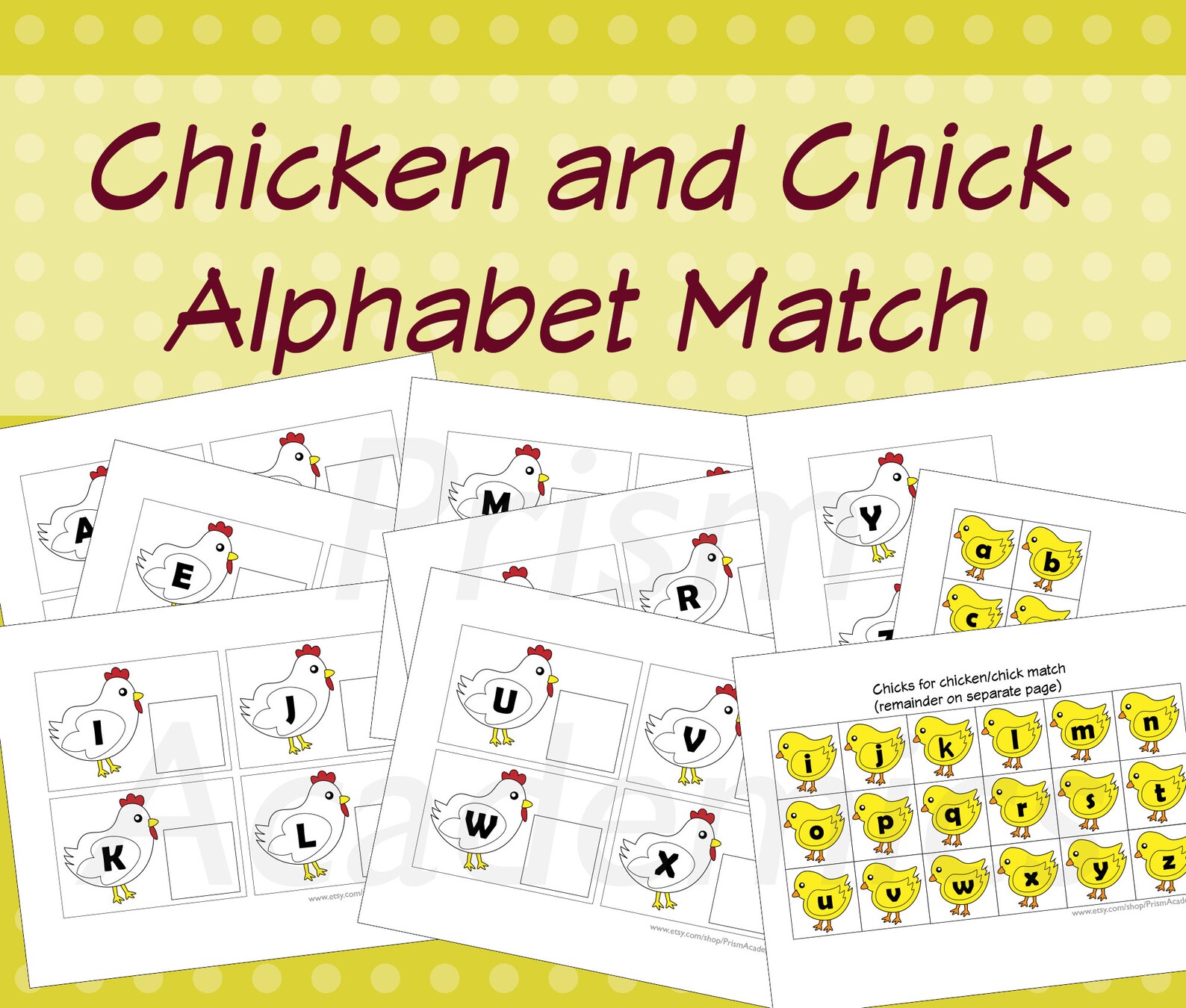 Chicken and Chick Alphabet Match - Instant Download - Printable - Etsy