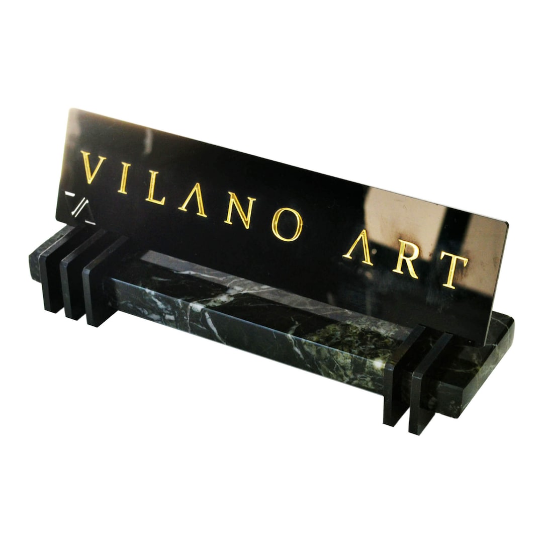 Marble Nameplate, Desk Name Holder, Natural Stone Nameplate, Business ...