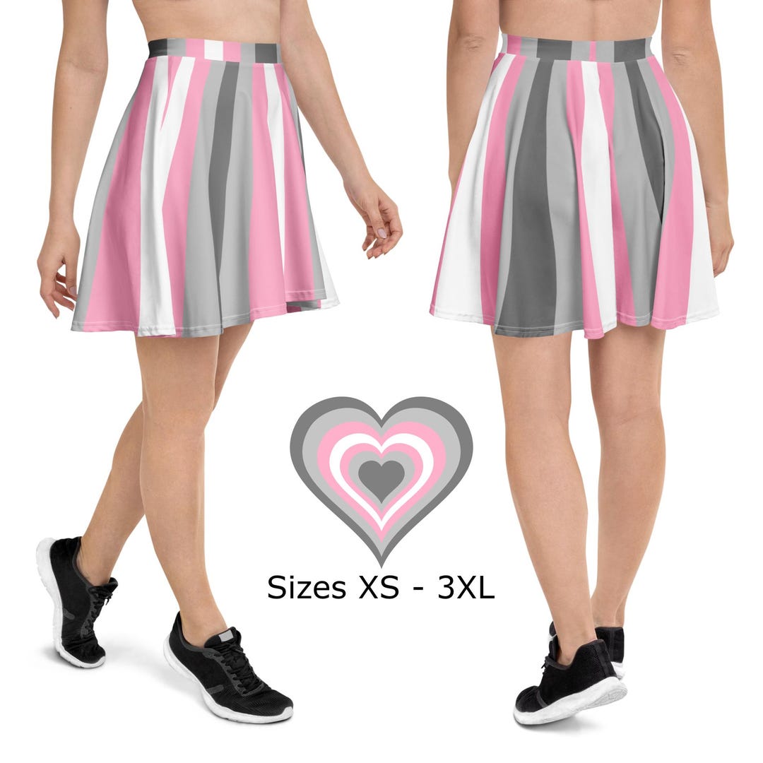 Demigirl Skirt, Demigirl Flag Skater Skirt, Striped Flare Circle Skirt ...