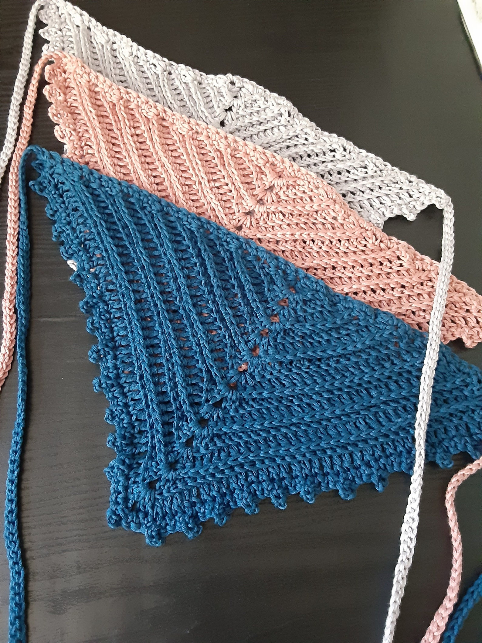 Crochet Bandana, Wild Hemlock Triangle Headscarf - Etsy