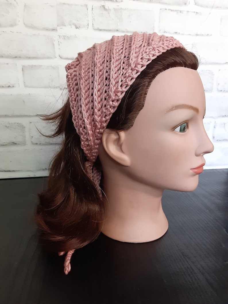 Crochet Bandana, Wild Hemlock Triangle Headscarf - Etsy