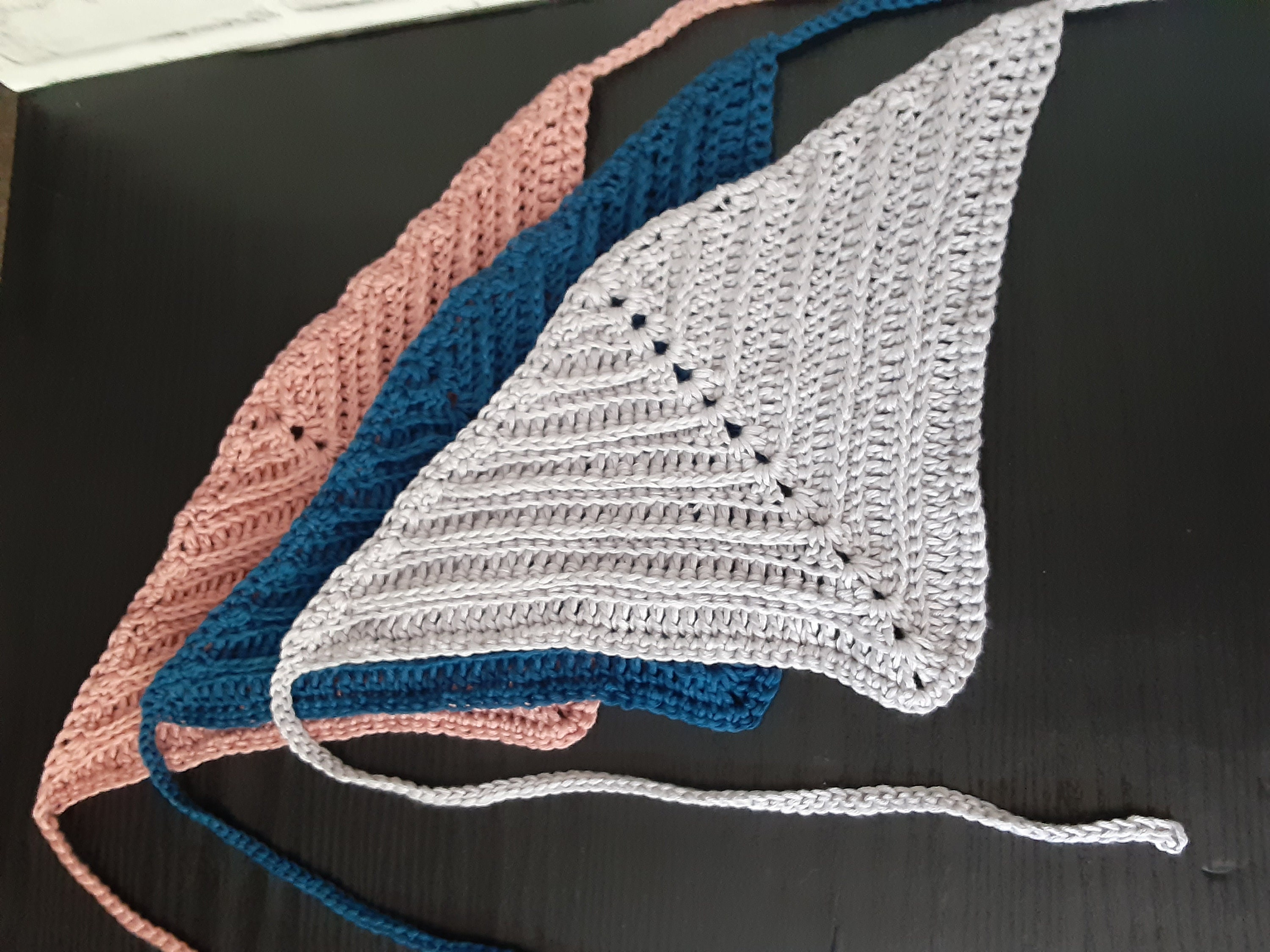 Crochet Bandana, Wild Hemlock Triangle Headscarf - Etsy
