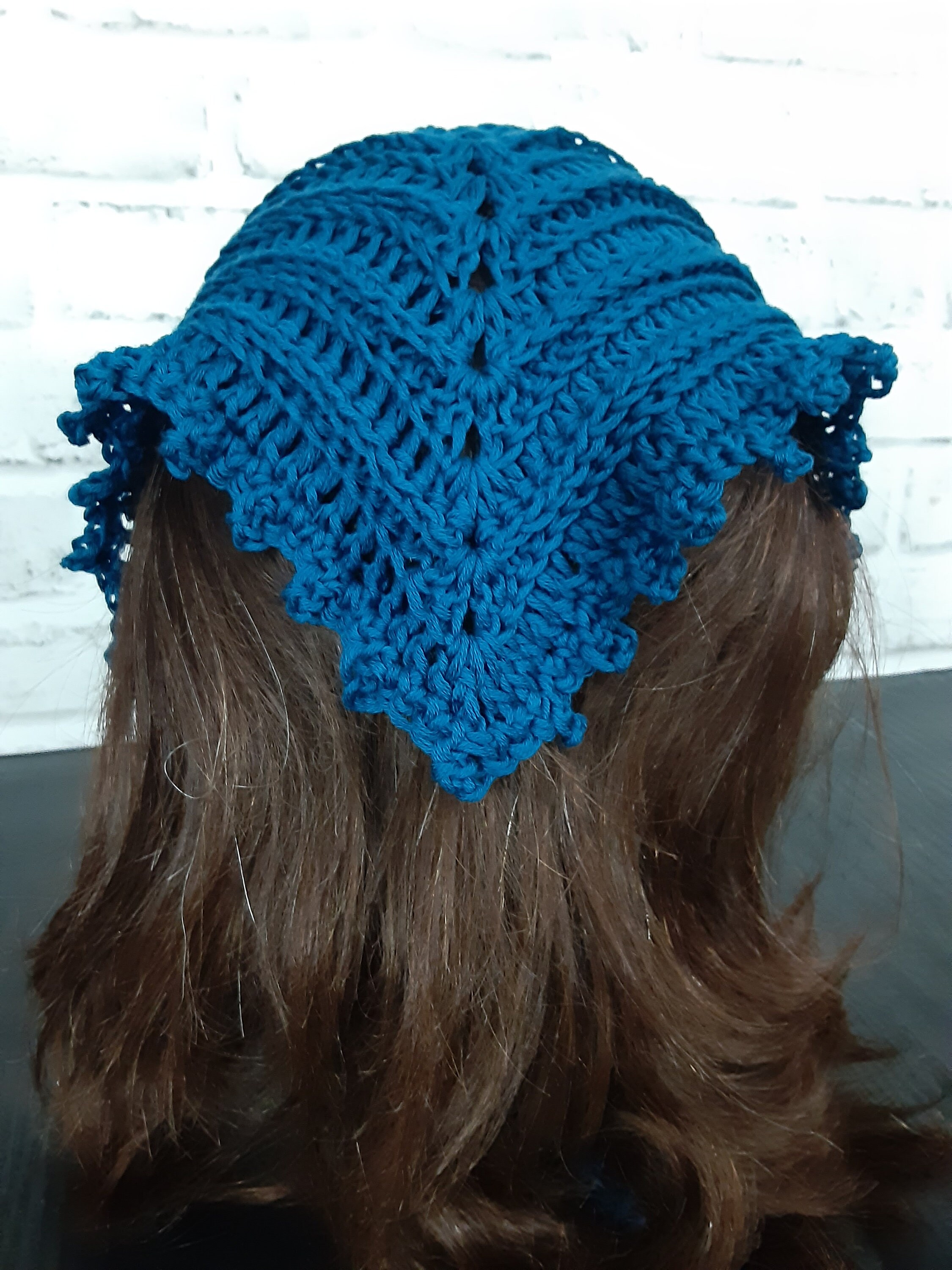 Crochet Bandana, Wild Hemlock Triangle Headscarf - Etsy