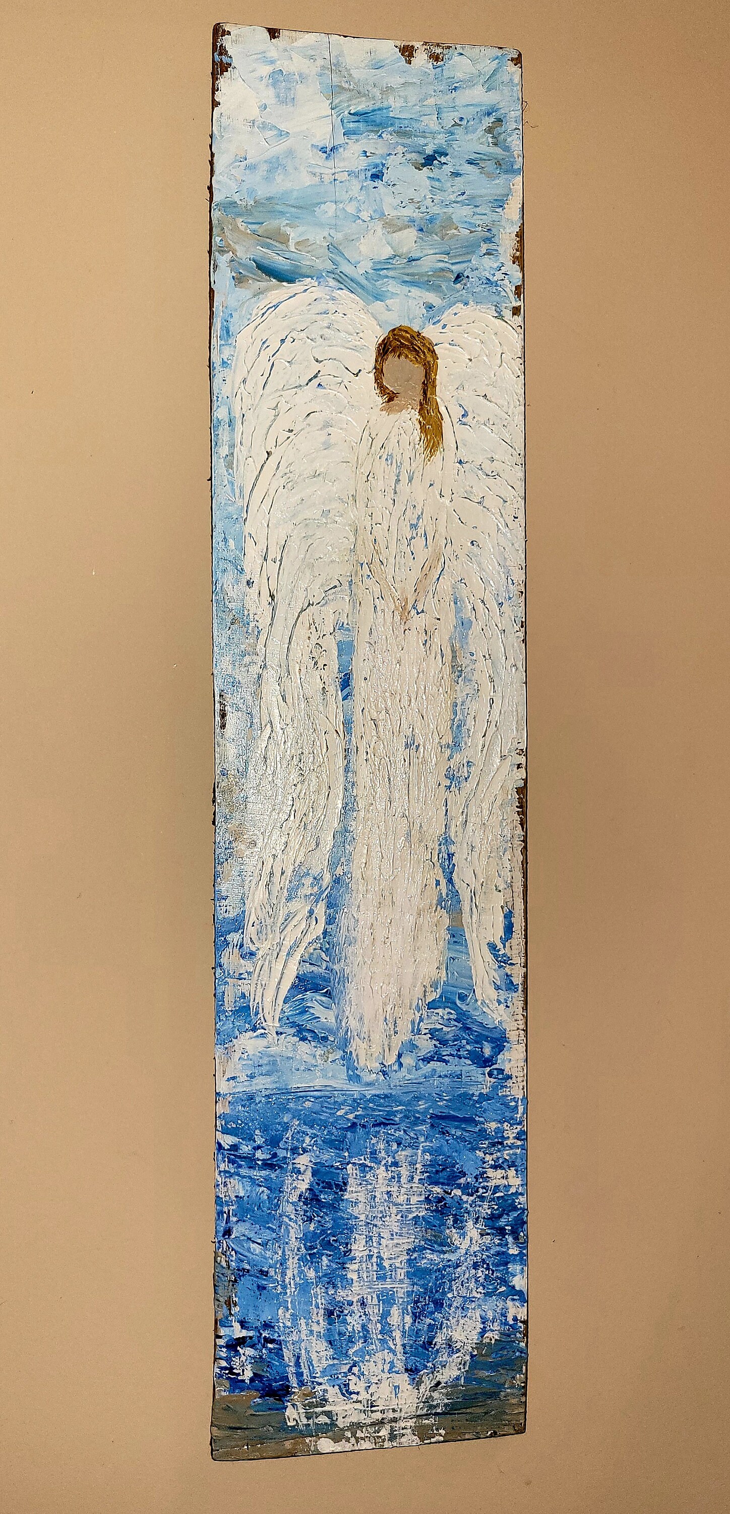 Beach Angel- Original Painting on Oak Board, by Sue - Etsy