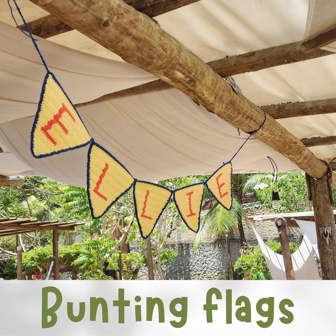 Bunting Flags - Crochet Pattern - Numbers, Letters and Icons - Etsy