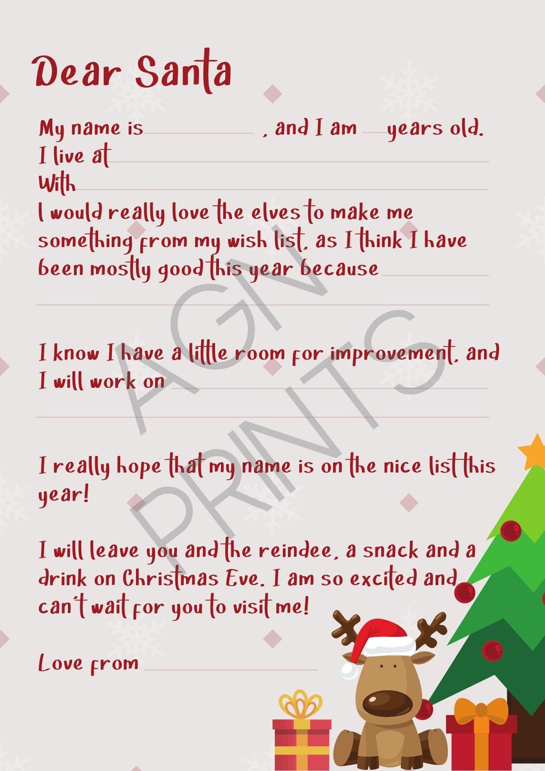 Downloadable Santa Letter Writing Kit Printable Letter to - Etsy