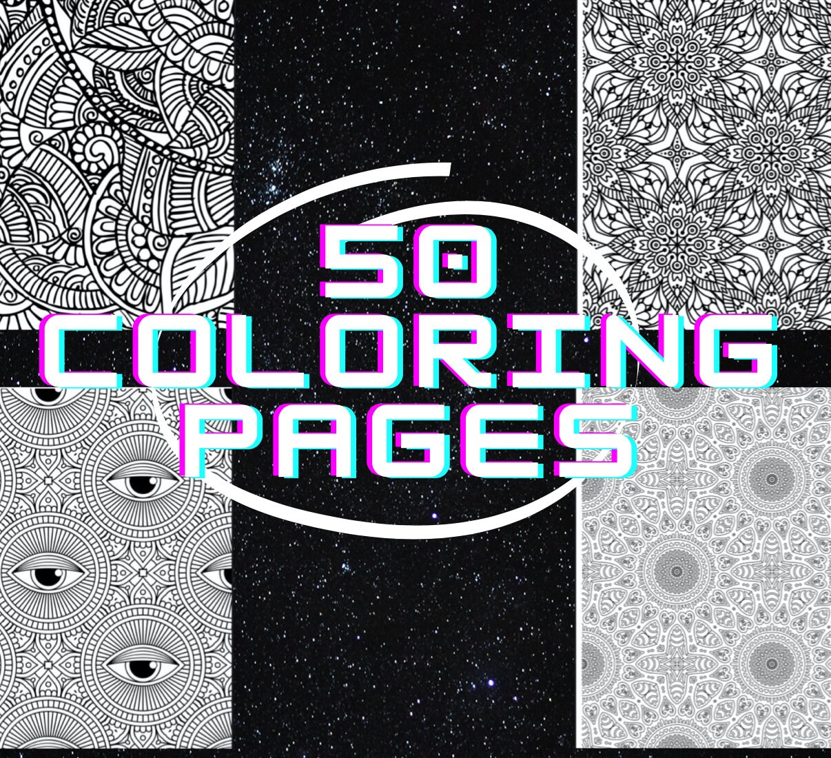Coloring Pages 50 Printable Mandala Pattern - Etsy