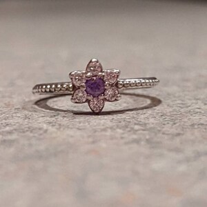 Vintage Retired Pandora Brand Amethyst Flower Beaded Shank Statement ...