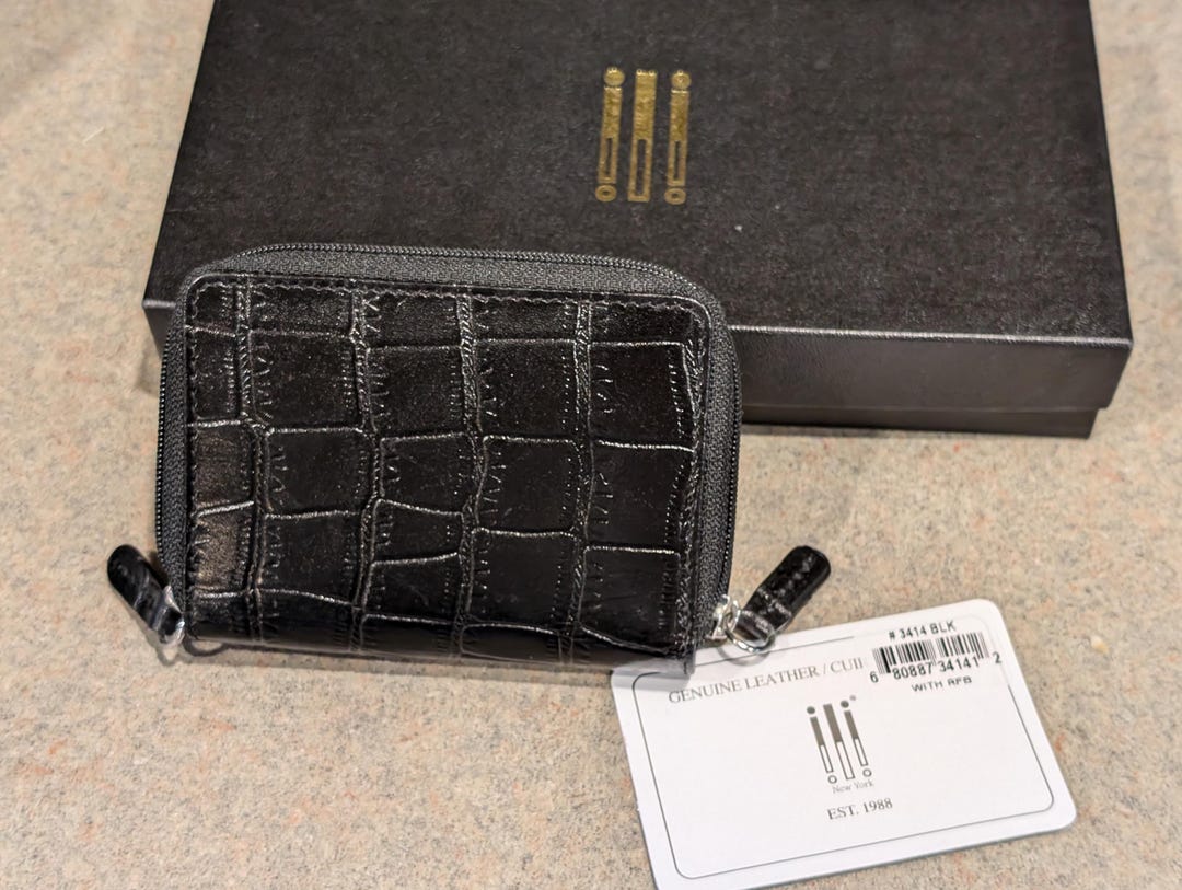 Authentic Ili New York Genuine Black Leather Wallet RFID Blocking ...