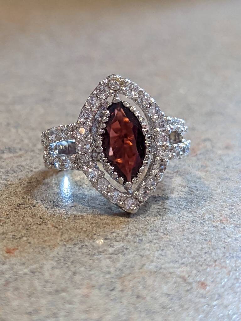 Vermelho Garnet Ring Etsy