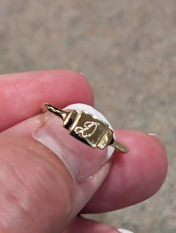 Dainty Victorian Initial "D" Script 14K Solid Yellow … - Gem