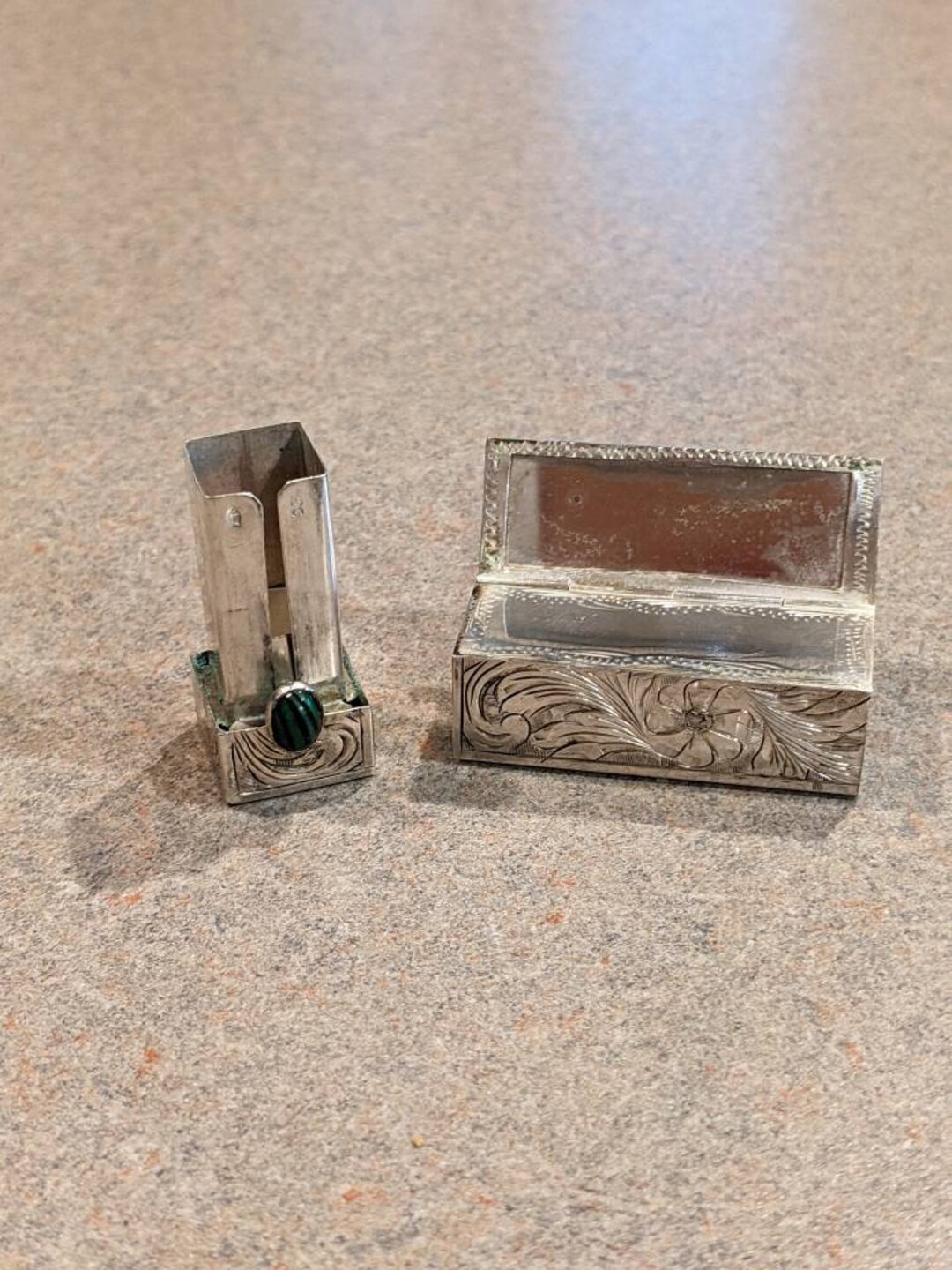 Classy & Stylish Engraved Art Deco Lipstick Compact, C1920 Mint - Etsy