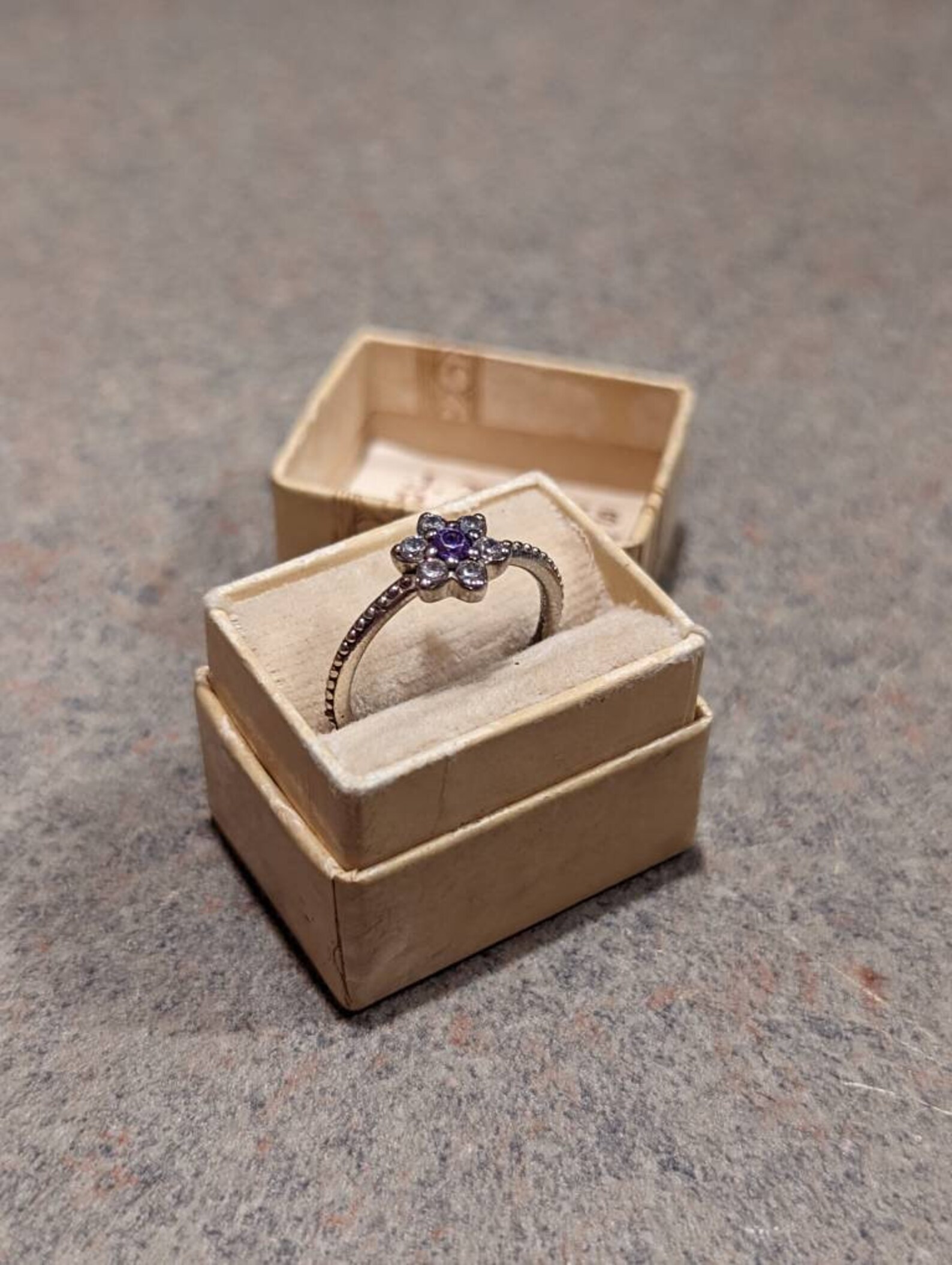 Vintage Retired Pandora Brand Amethyst Flower Beaded Shank - Etsy