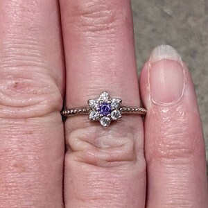 Vintage Retired Pandora Brand Amethyst Flower Beaded Shank Statement ...