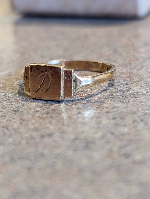 Dainty Victorian Initial "D" Script 14K Solid Yellow … - Gem