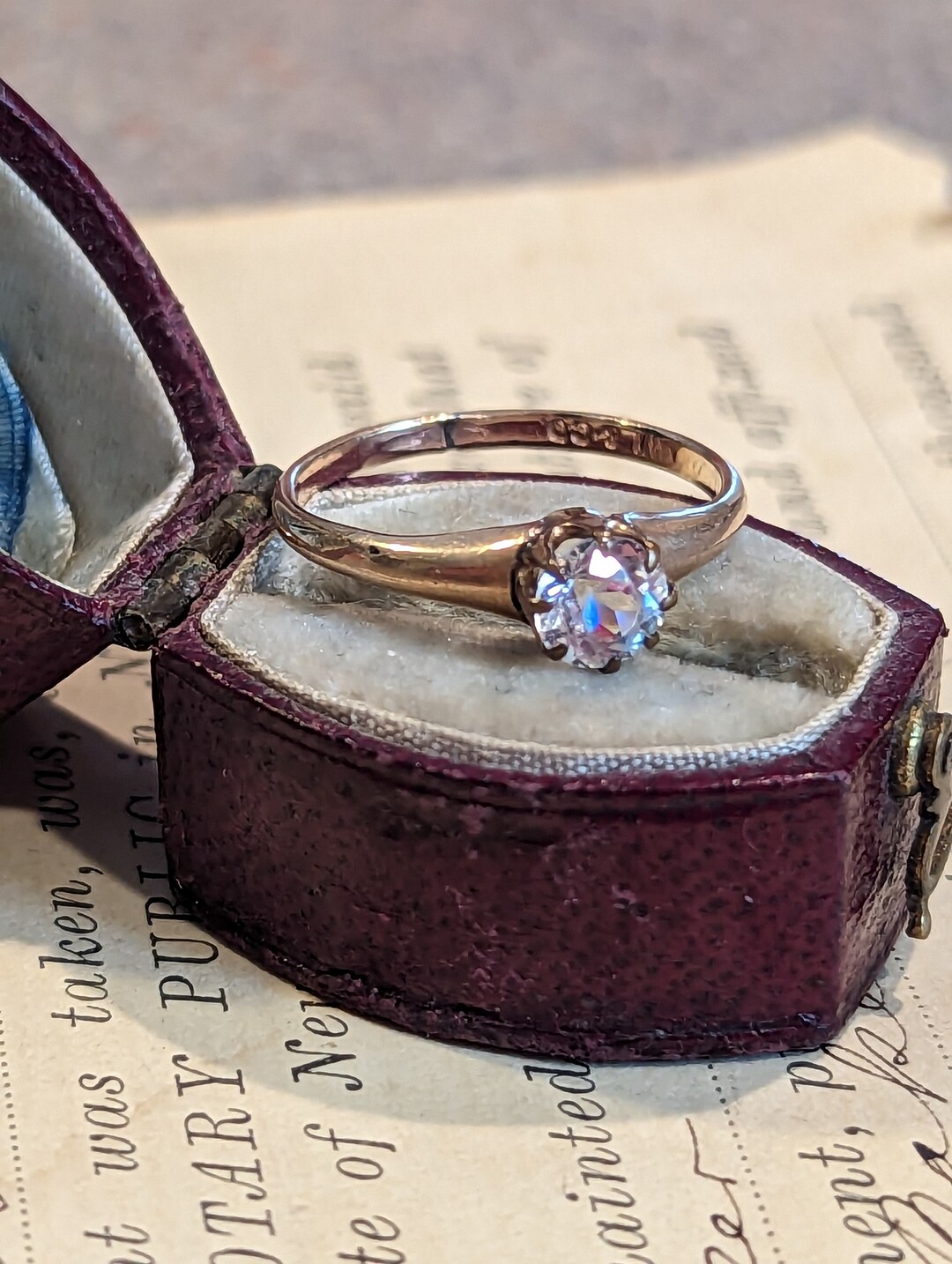 Edwardian Hand Cut Paste Solitaire Engagement Ring, William Loeb ...