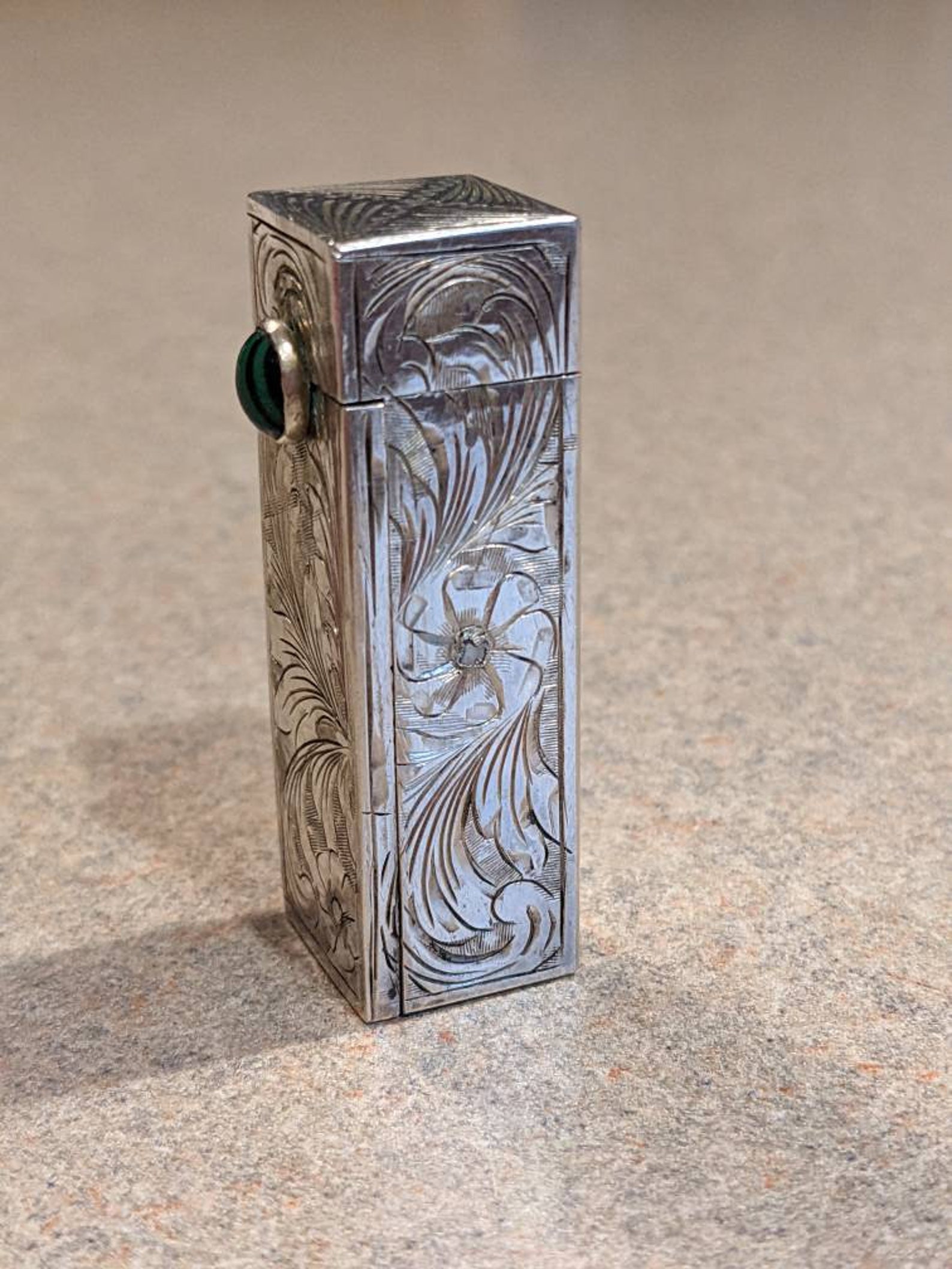 Classy & Stylish Engraved Art Deco Lipstick Compact C1920 - Etsy