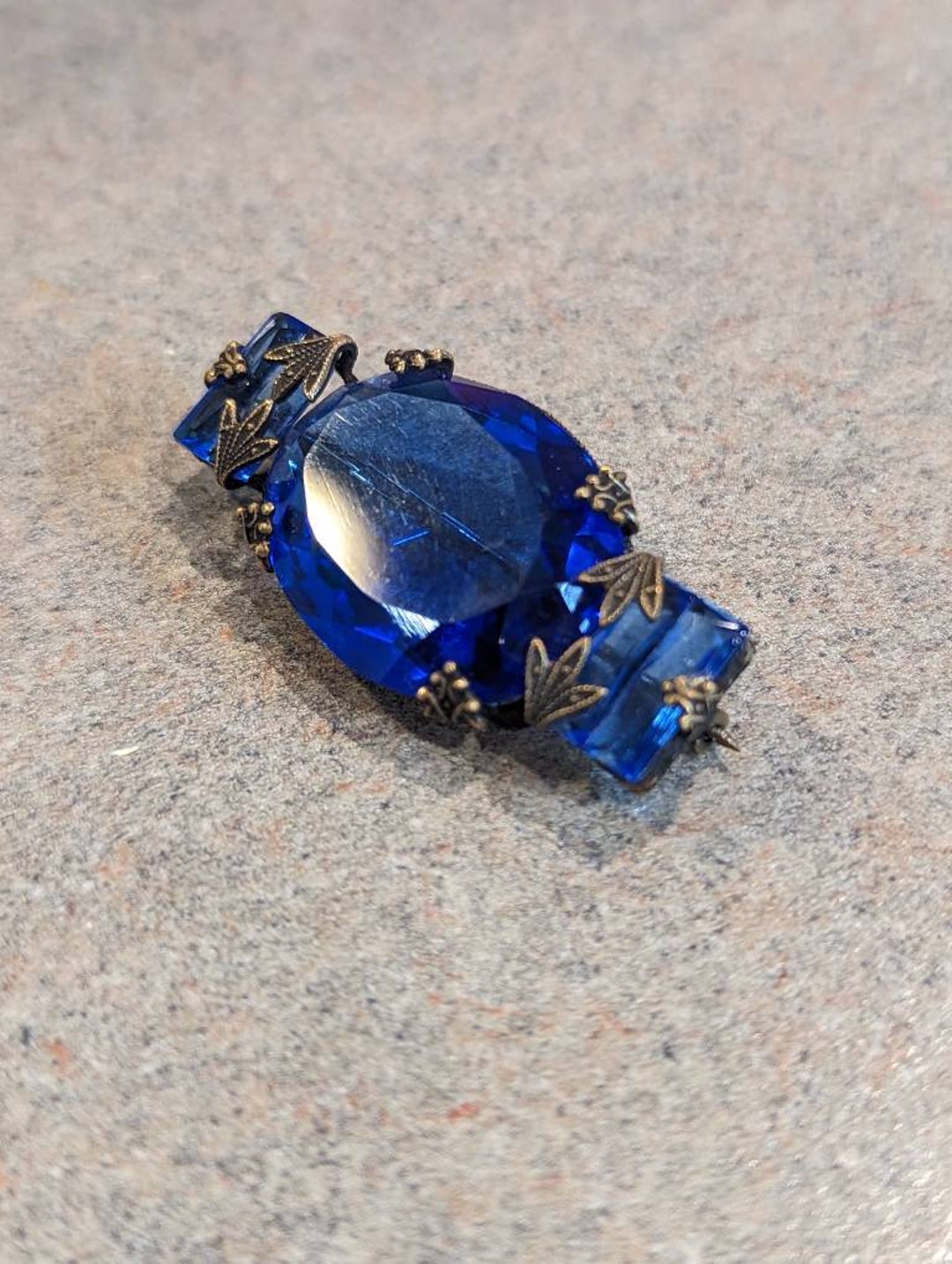 Antique Edwardian Handmade Bright Royal Blue Brooch - Etsy