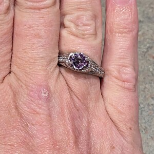 Vintage Color Shifting Spinel Miligrain Filigee Engagement Statement ...