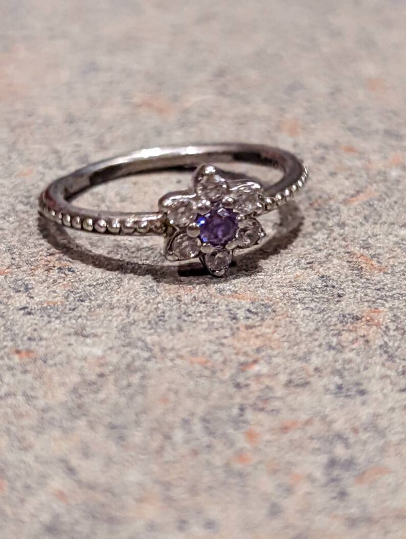 Vintage Retired Pandora Brand Amethyst Flower Beaded Shank - Etsy