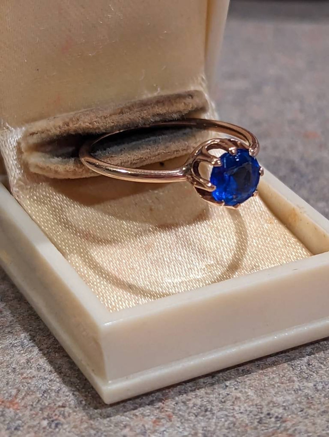 Bright Antique Victorian Cobalt Blue Engagement Ring - Etsy