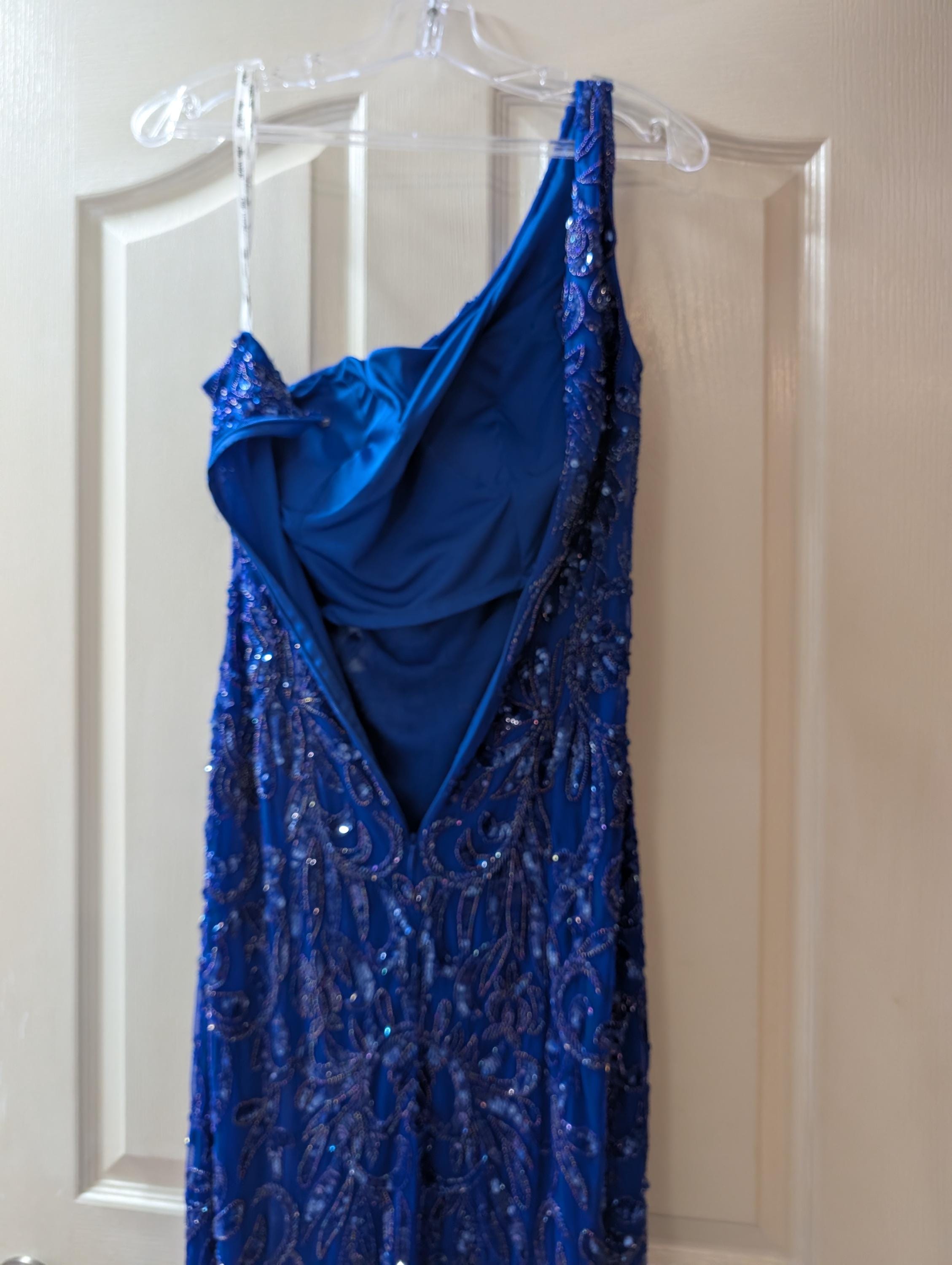 Ellie Wilde Hand Beaded Blue Fushion Formal Dress Prom Size 10, Custom ...