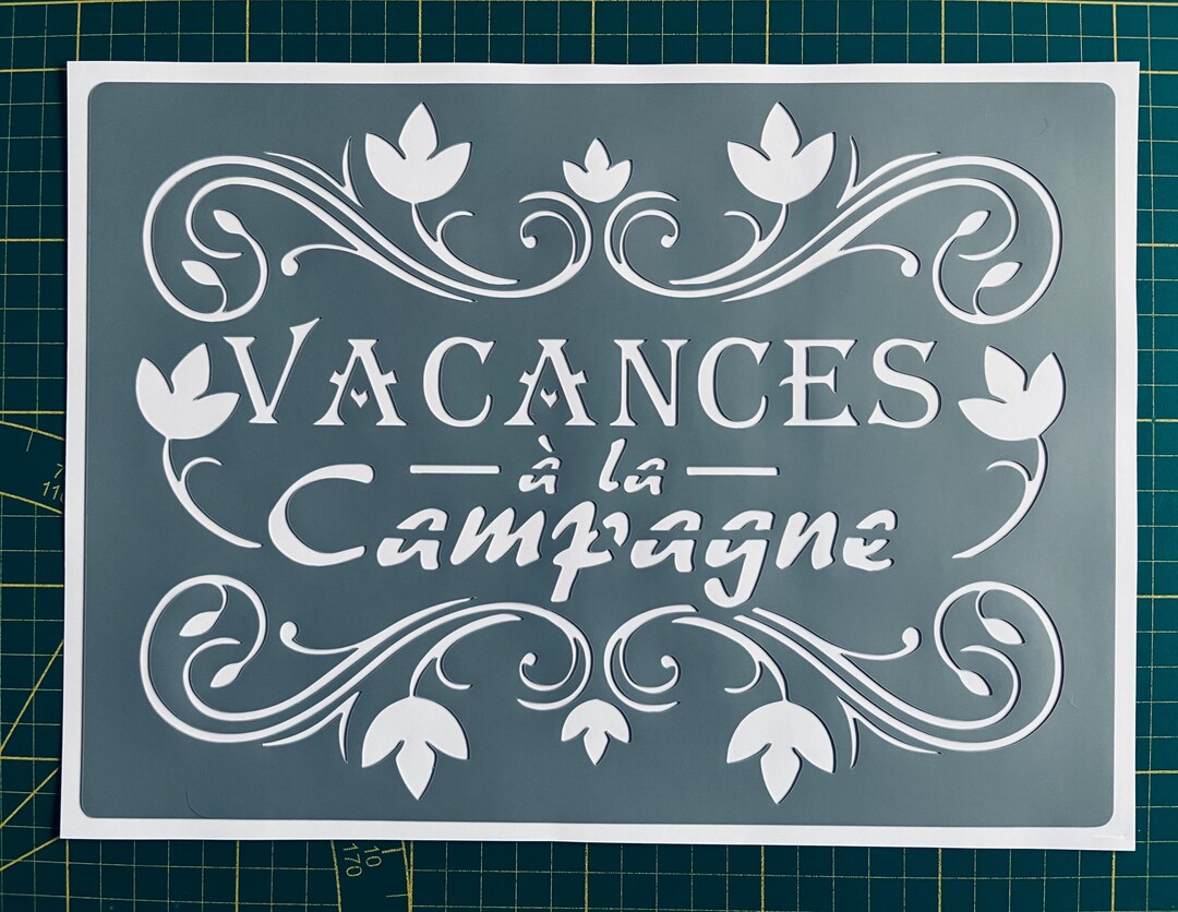 Reusable PVC Adhesive Stencil 30 X 20 Cm Countryside Holiday Medallion ...