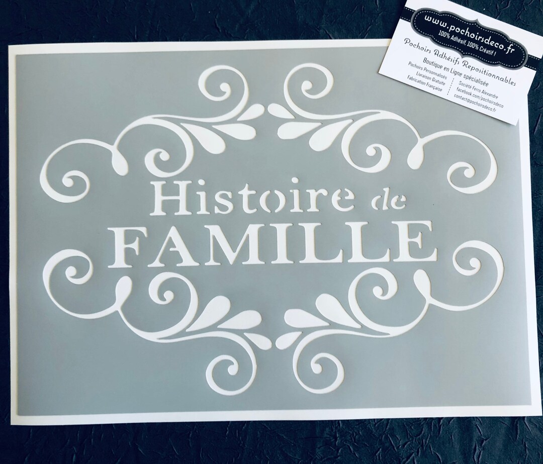 Stencil Pvc Adhesive Reusable 30 X 20 Cm Poster Vintage Family History ...